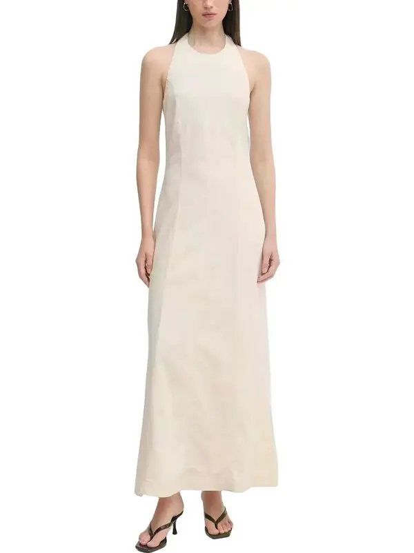 GAUDI Halterneck Backless Maxi Dress - Neutrals