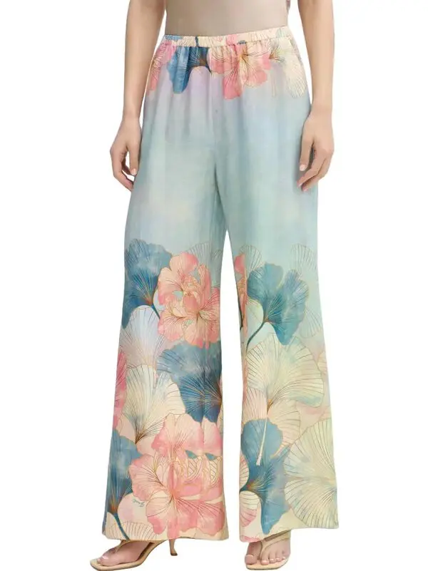GAUDI Floral Print Wide-leg Trousers - Blue