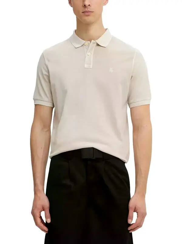 Marc O'polo Logo-embroidered Piqué Polo Shirt - Neutrals