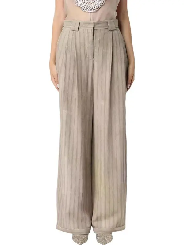 Emporio Armani Stripe Print Palazzo Pants - Neutrals