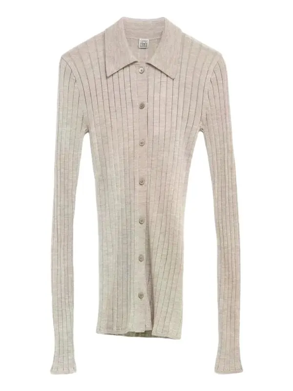 TOTEME Ribbed-knit Cardigan - Neutrals