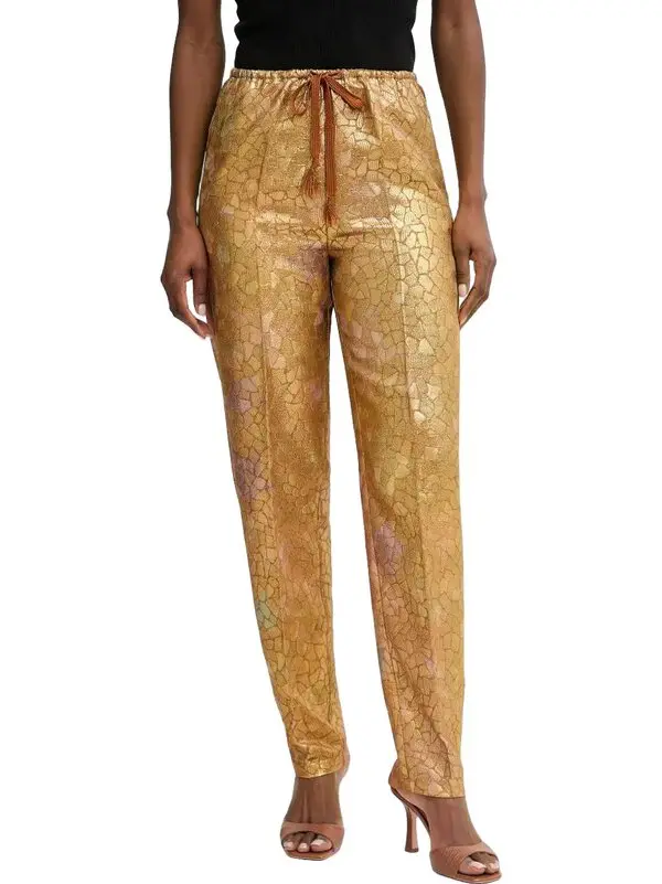 FORTE_FORTE Les Folies Jacquard Drawstring Trousers - Gold