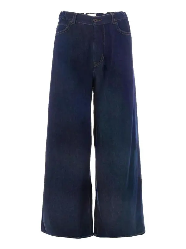 Max Mara Elasticated-waist Wide-leg Jeans - Blue