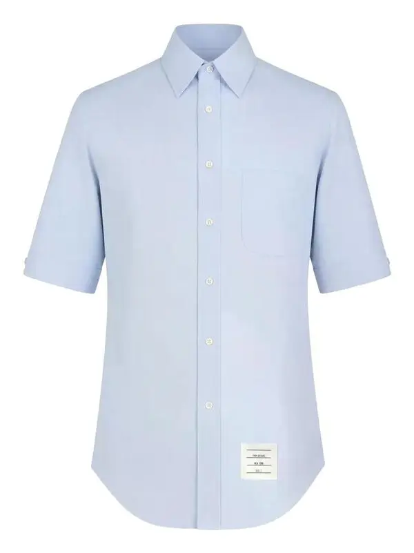 Thom Browne Rwb Grosgrain Short-sleeve Shirt - Blue