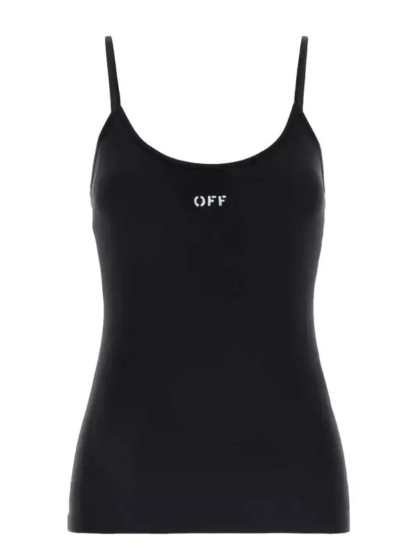 Off-White Logo-print Stretch Tank Top - Black