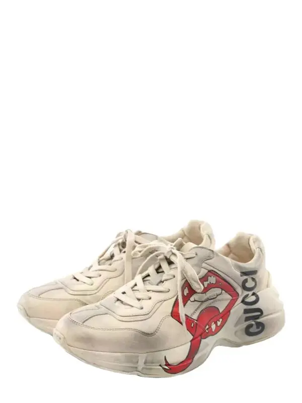 Gucci Lighton Leather Sneakers - Neutrals