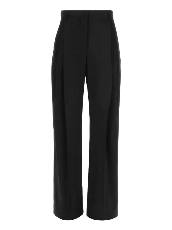 Stella McCartney Pleated Wool Trousers - Black