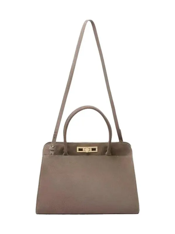 Fabiana Filippi Suede Twist-lock Tote Bag - Neutrals