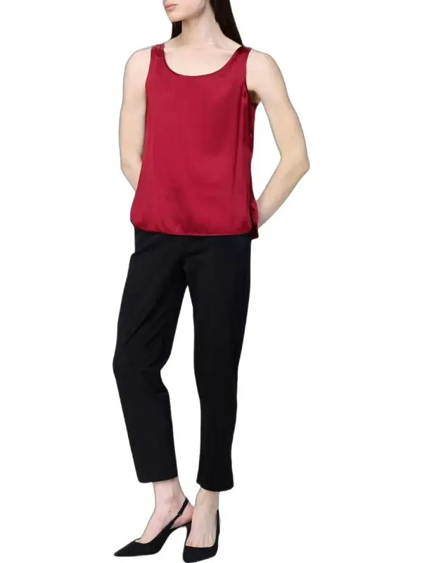 Max Mara Sleeveless Satin Top - Red