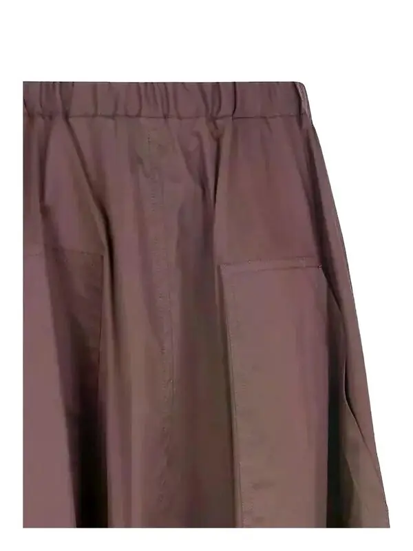 Black Label Elasticated Waist Patch Pocket Midi Skirt - Brown