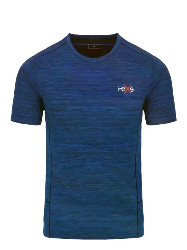 I-EXE Marl-pattern Logo-print T-shirt - Blue