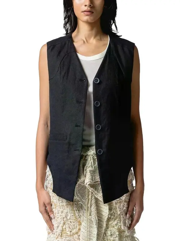 MULLER OF YOSHIOKUBO Button-up Vest - Black
