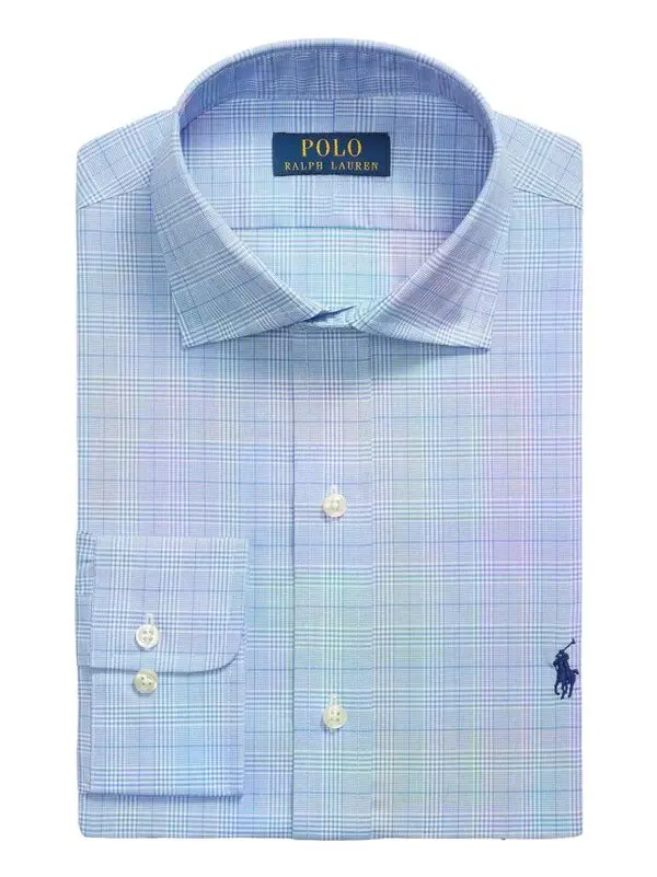 Polo Ralph Lauren Check-pattern Logo-embroidered Shirt - Blue