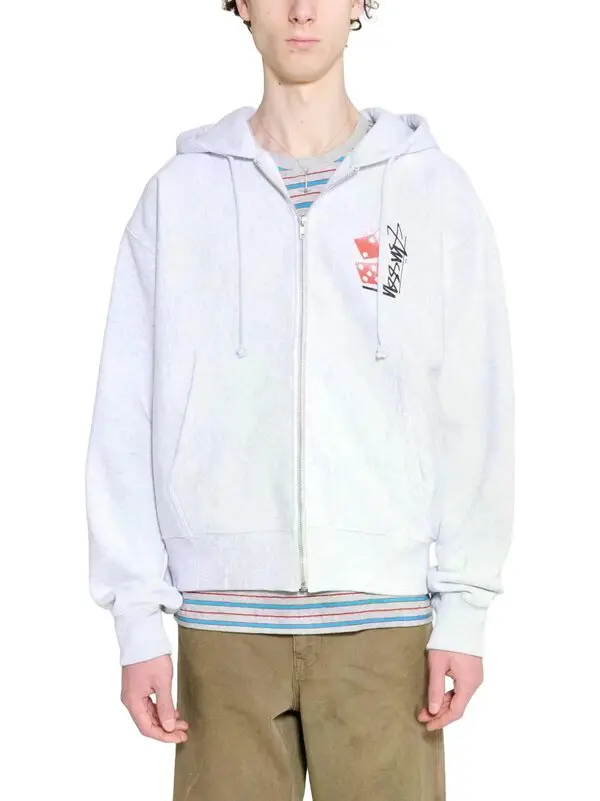 StÜssy Tall Dice Full-zip Hoodie - Grey