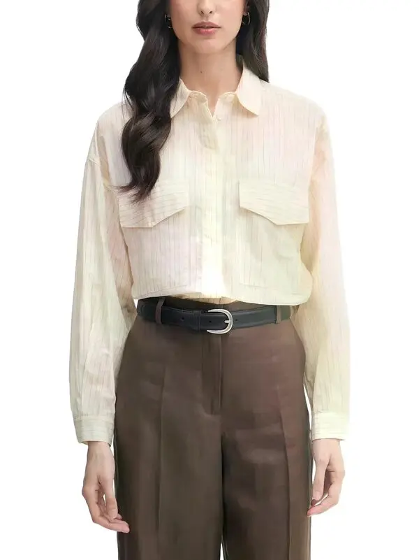 BENETTON Striped Flap-pocket Shirt - Neutrals