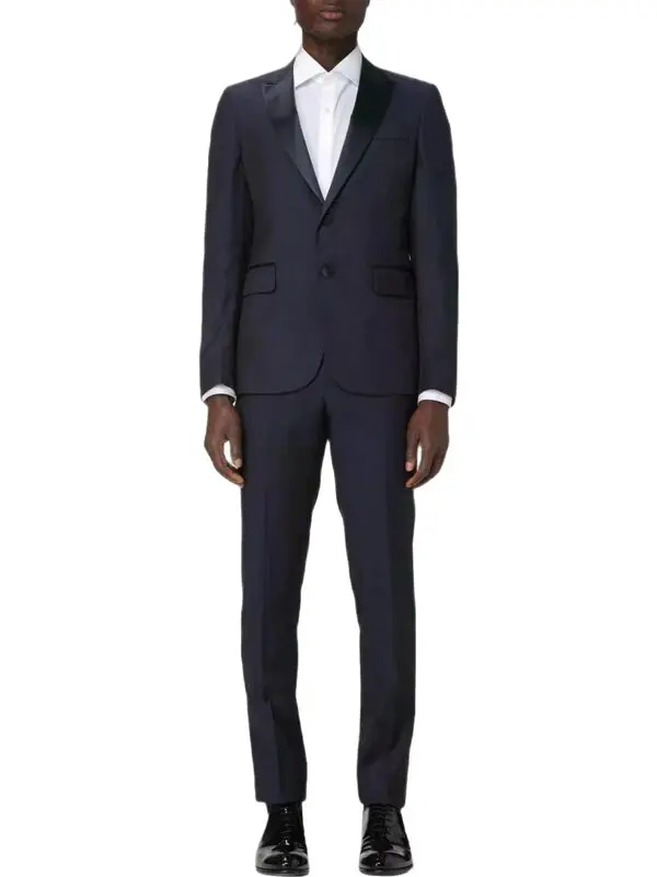 Brian Dales Peak-lapel Wool Suit - Blue