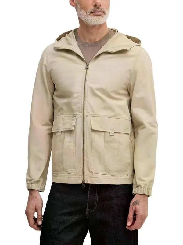 BENETTON Hooded Patch-pocket Jacket - Neutrals
