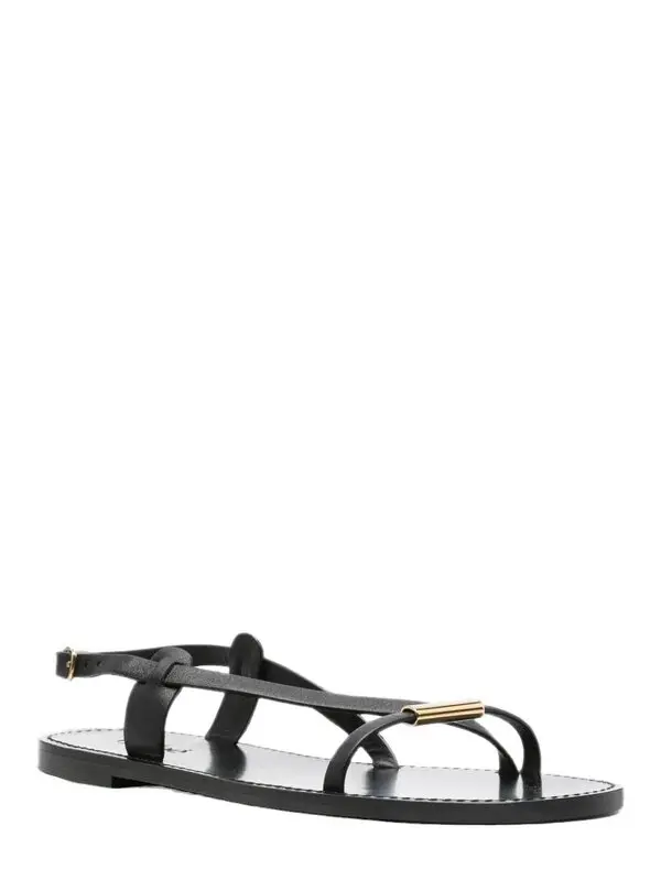 Chloé Leather Strappy Sandals - Black
