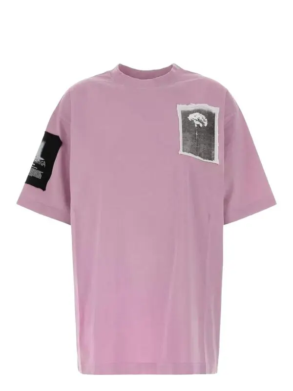 Balenciaga Patch Detail T-shirt - Pink