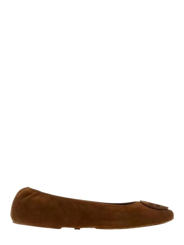 Tory Burch Reva Suede Ballet Flats - Brown