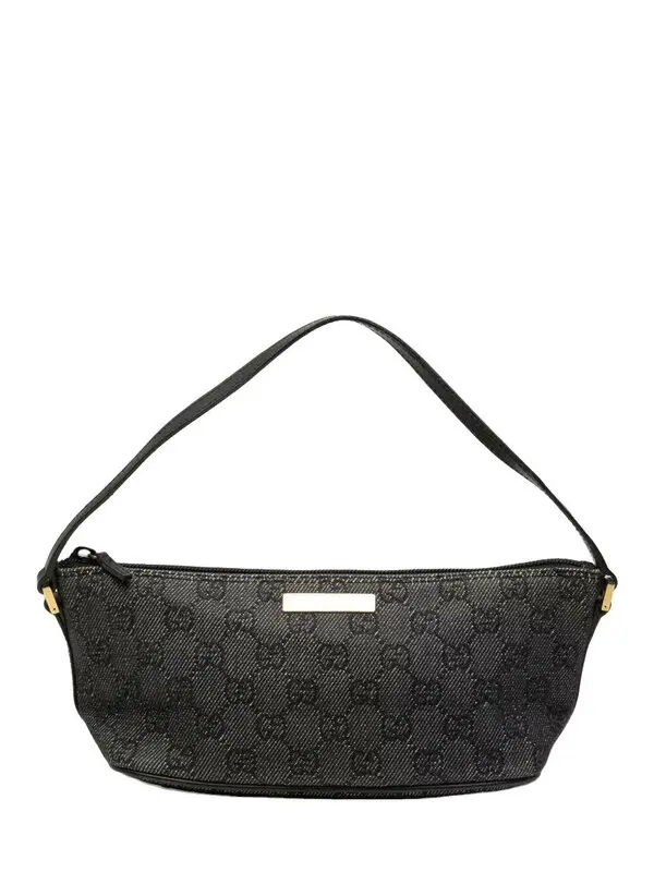 Gucci Gg Denim Boat Shoulder Bag - Grey