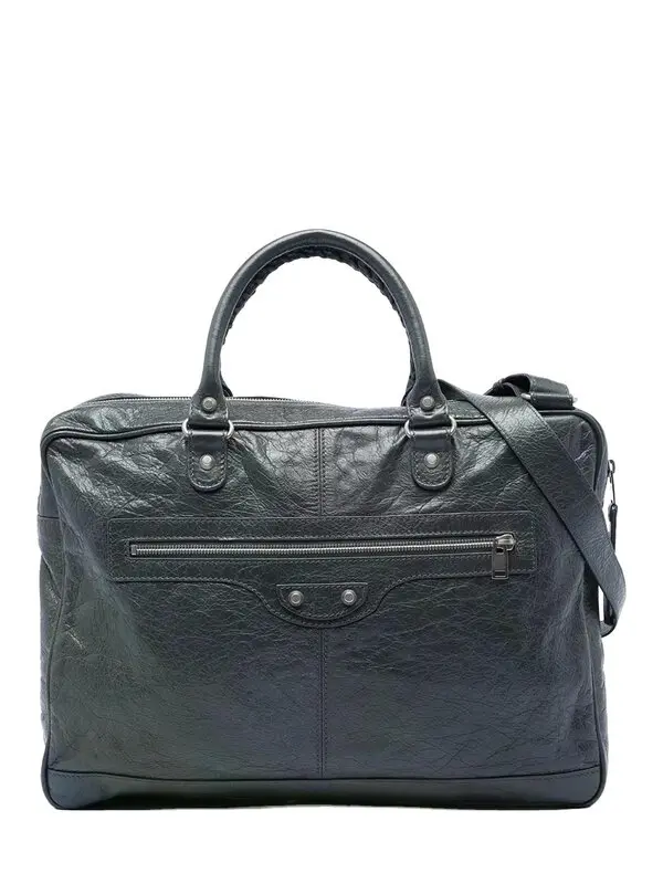 Balenciaga Lambskin Leather Business Bag - Grey
