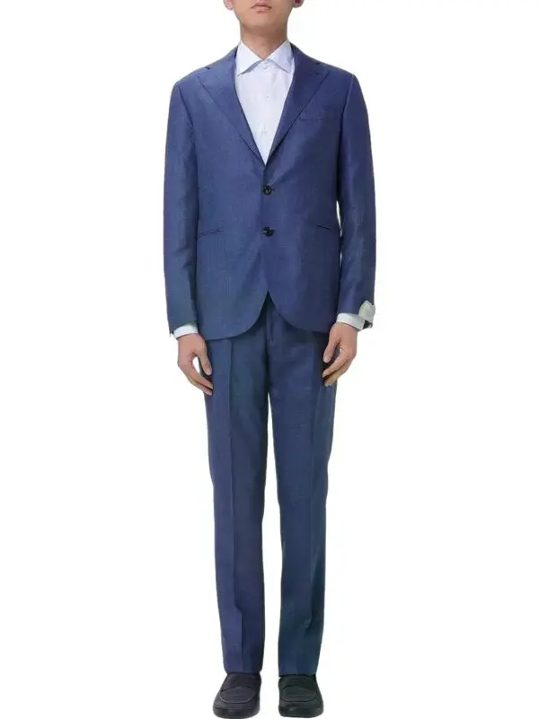 LUIGI BORRELLI Single-breasted Wool Suit - Blue