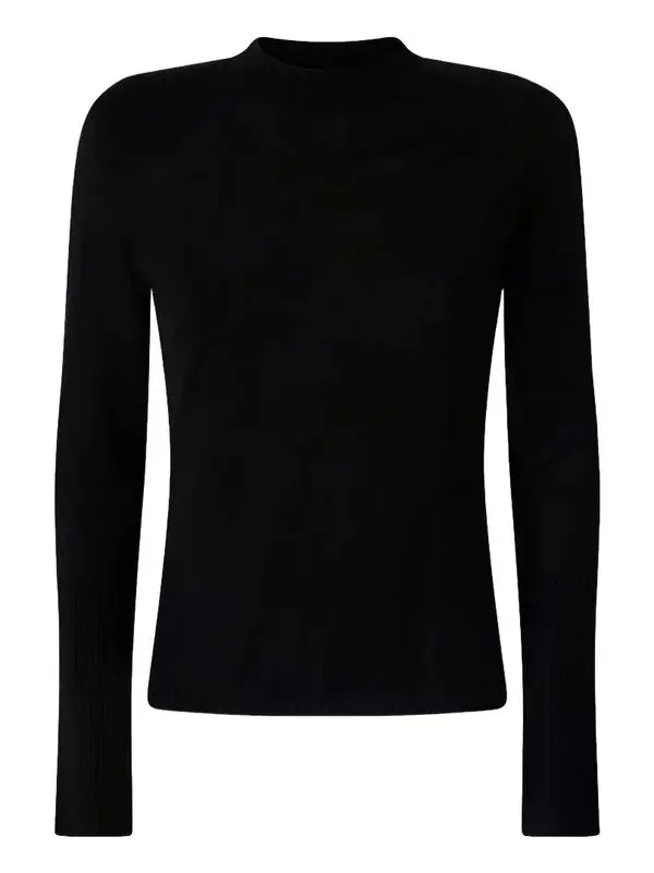 Pinko Ribbed Cuff Wool Sweater - Black