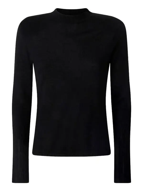 Pinko Ribbed Cuff Wool Sweater - Black