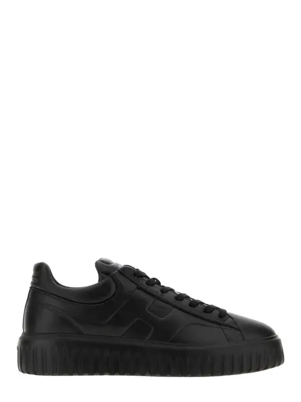 Hogan H-stripes Leather Sneakers - Black
