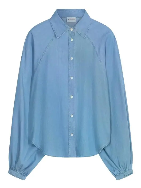 Closed Light Cotton Denim Texture Shirt - Blue