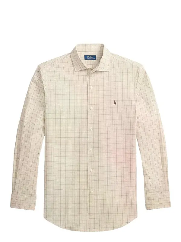 Polo Ralph Lauren Check-pattern Logo-embroidered Shirt - Neutrals