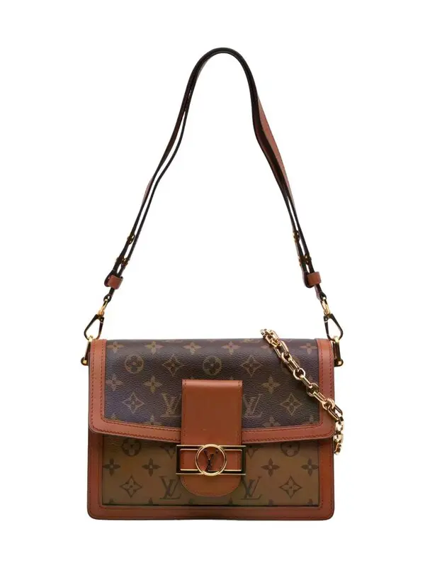 LOUIS VUITTON Monogram Reverse Dauphine Mm Satchel - Brown