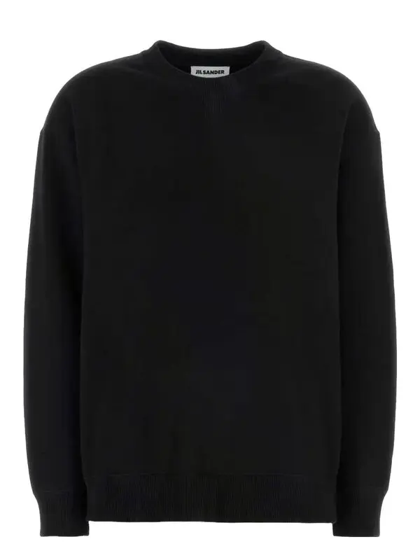 JIL SANDER Crew Neck Long Sleeve Sweatshirt - Black