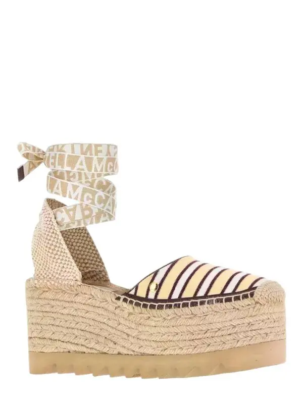 Stella McCartney Gaia Striped Platform Espadrilles - Neutrals