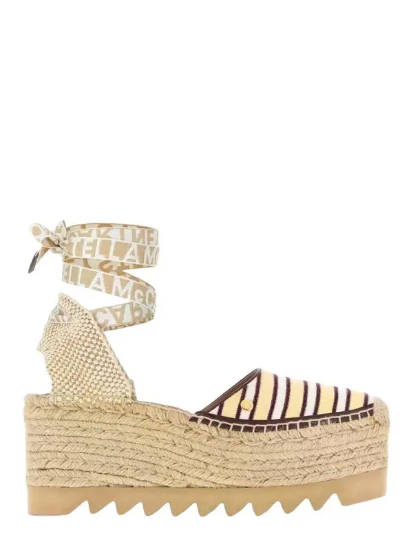 Stella McCartney Gaia Striped Platform Espadrilles - Neutrals
