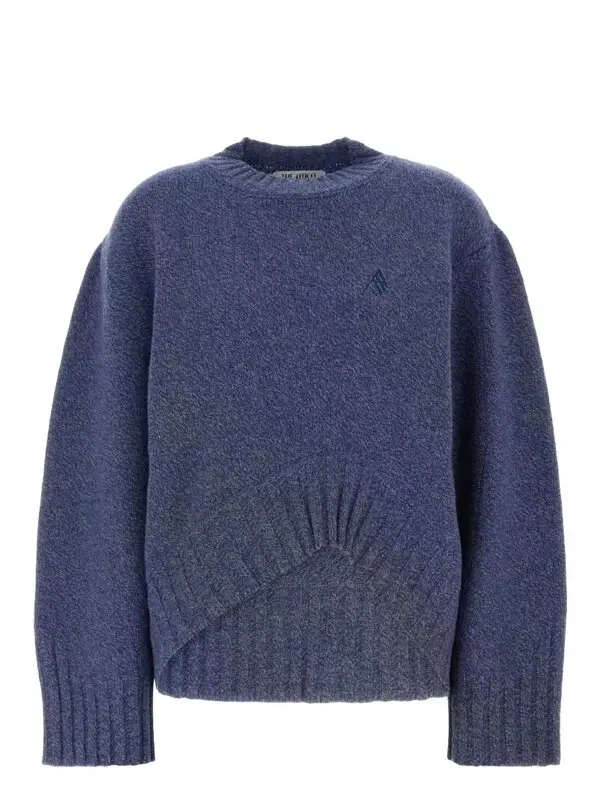 Attico Embroidered Logo Mélange Sweater - Blue