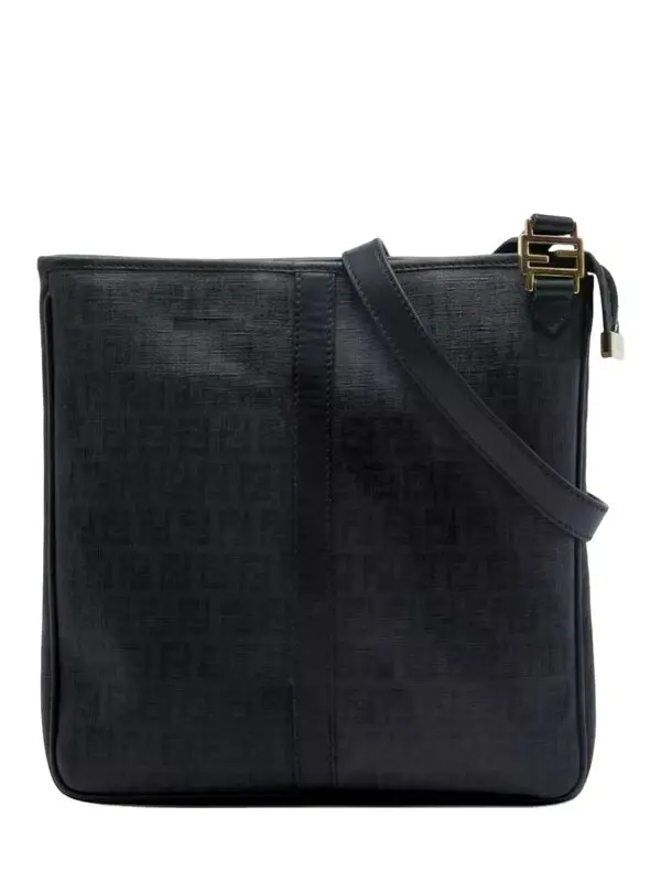 Fendi Zucchino Spalmato Crossbody Bag - Black