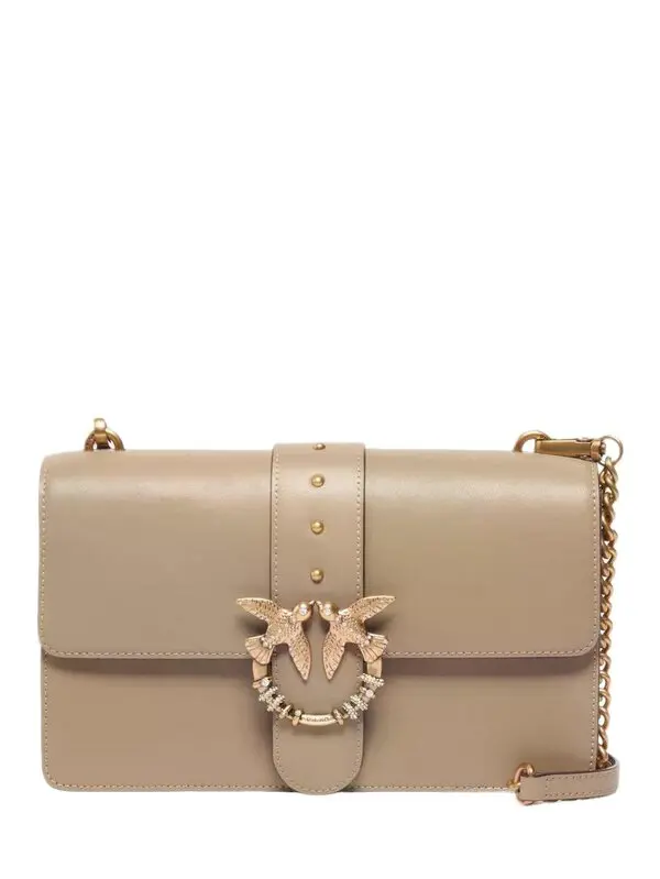 Pinko Love Birds Studded Shoulder Bag - Neutrals