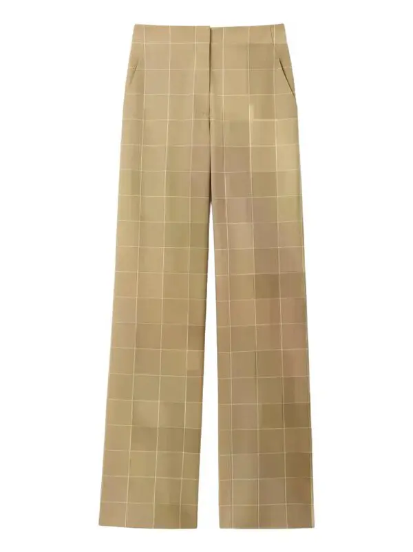 Lafayette 148 New York Thames Grid-pattern Trousers - Neutrals