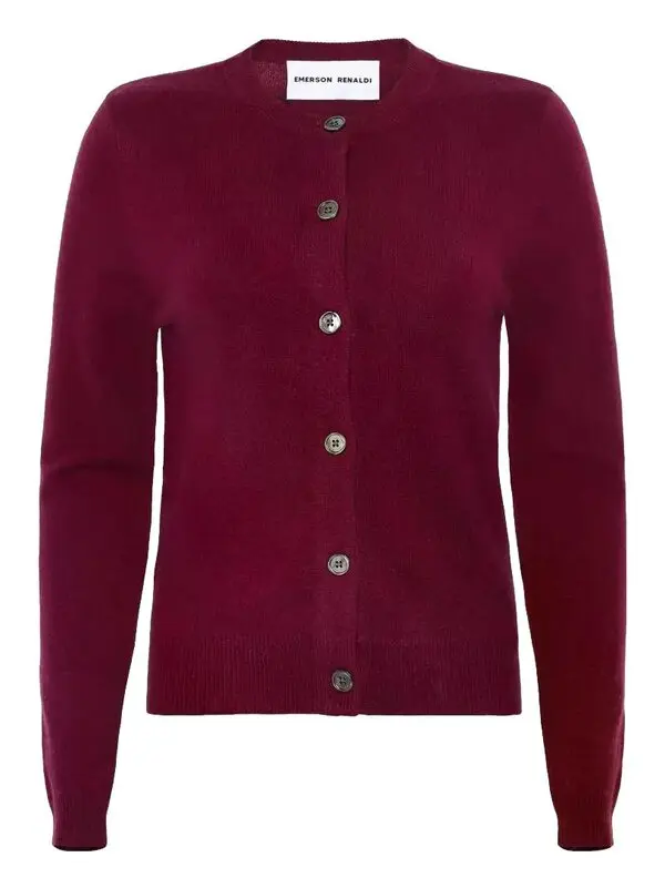 EMERSON RENALDI Crew-neck Cashmere Cardigan - Red