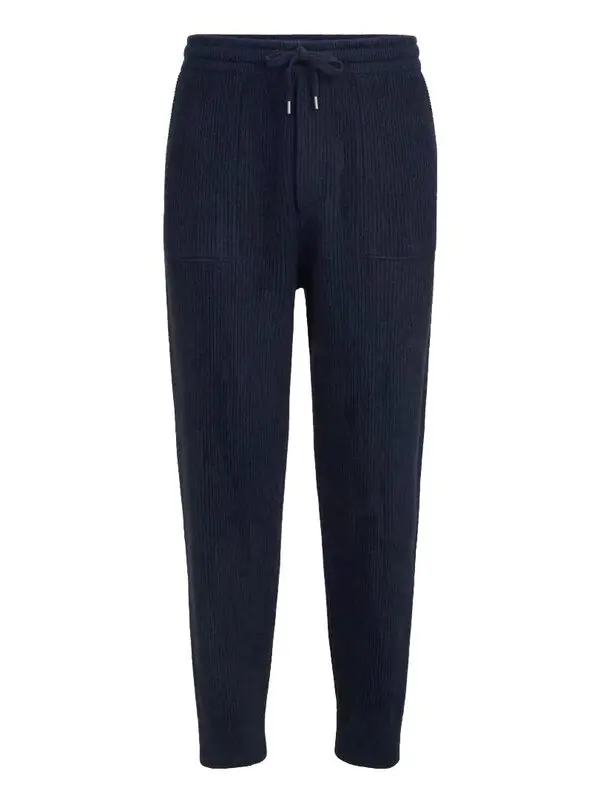 Brunello Cucinelli Cashmere English Rib Knit Joggers - Blue