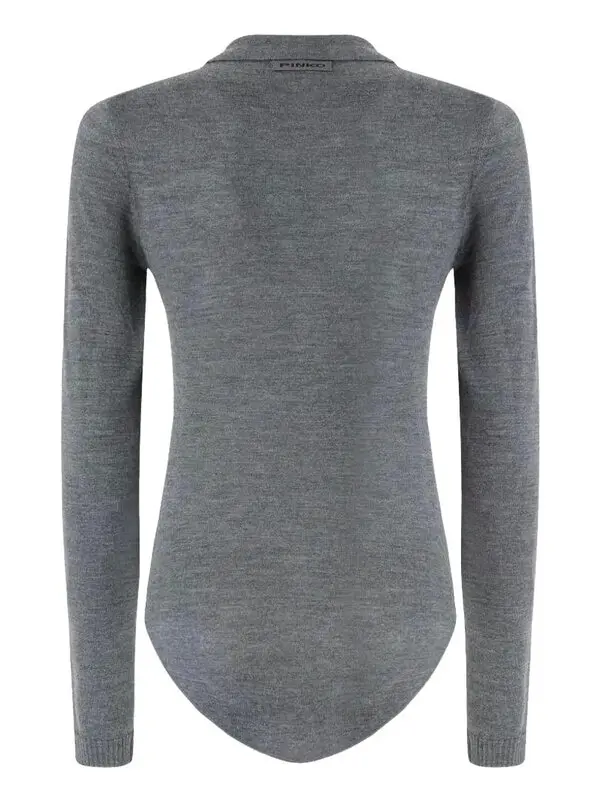 Pinko Fine-knit Long-sleeve Bodysuit - Grey