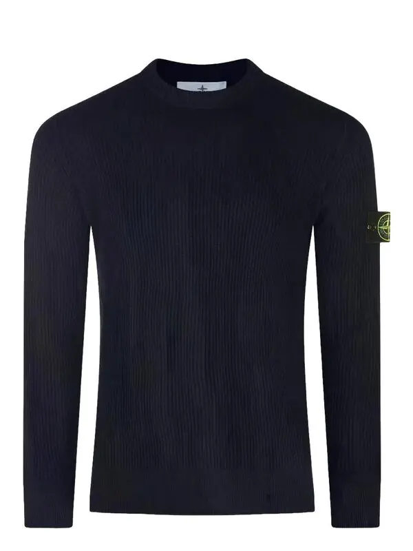 Stone Island Ribbed Knit Sweater - Blue