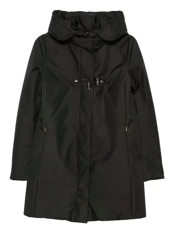 FAY Hooded Toggle-fastening Coat - Black