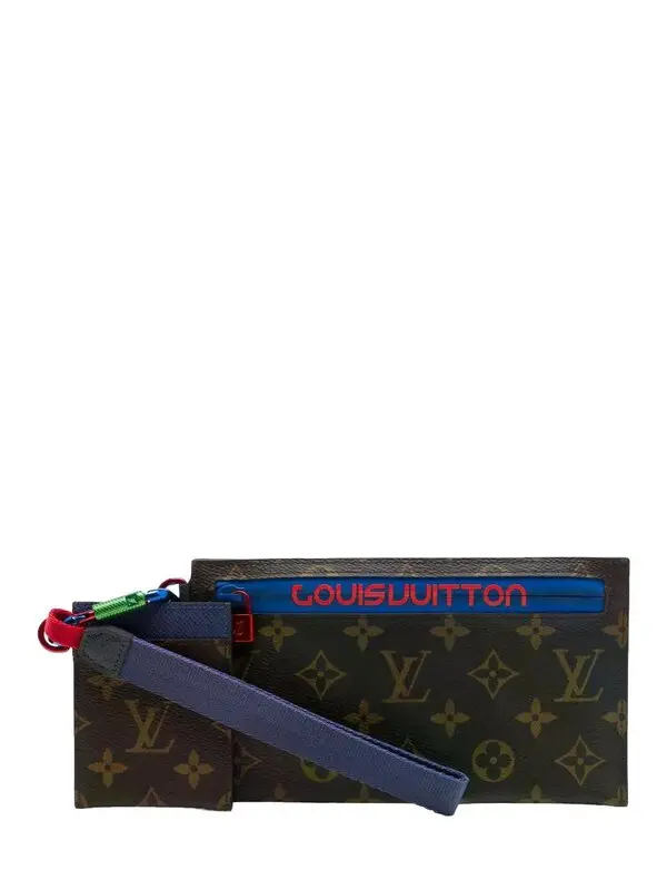 LOUIS VUITTON Monogram Outdoor Ribbon Pochette Clutch Bag - Brown