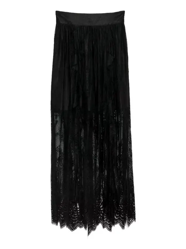 MARC ELLIS Lace Ruffled Skirt - Black