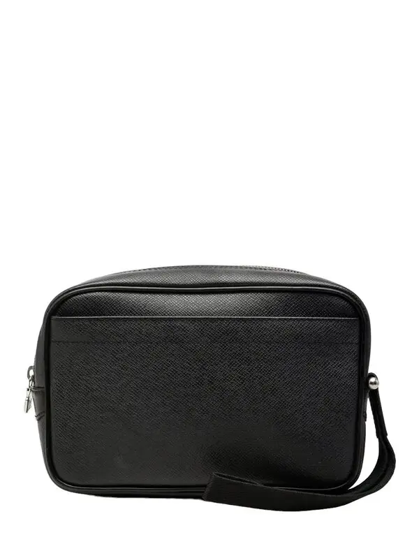 LOUIS VUITTON Taiga Leather Pochette Kaluga Clutch Bag - Black