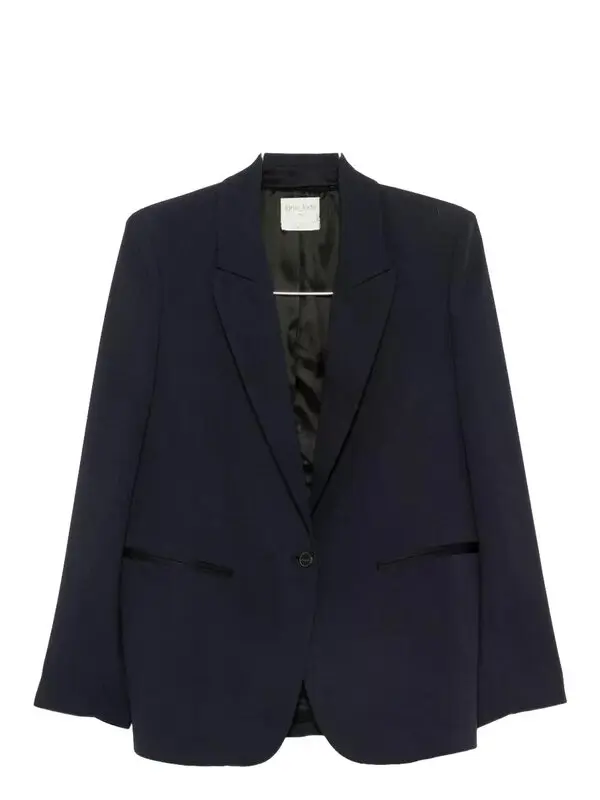 FORTE_FORTE Single-breasted Textured Jacket - Blue