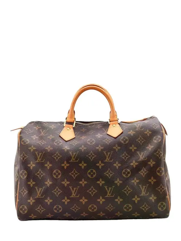 LOUIS VUITTON Speedy Handbag Monogram Canvas 35 Satchel - Brown